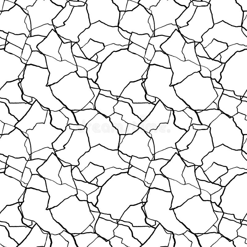 Kintsugi Art Seamless Pattern of Splinters and Different Shards ...