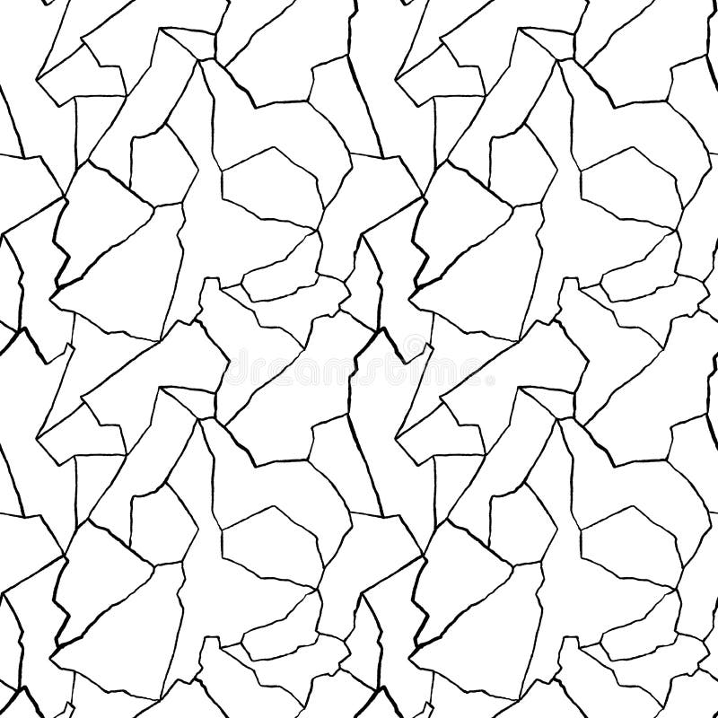 Kintsugi Art Seamless Pattern of Splinters and Different Shards ...