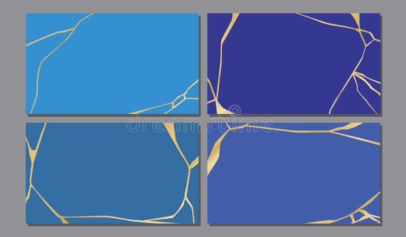Kintsugi Copy Space Template, Flat Vector Stock Illustration with Set ...