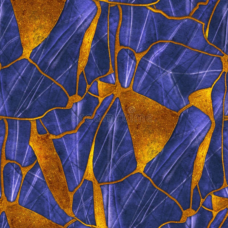 Kintsugi. Seamless pattern stock illustration. Illustration of broken ...