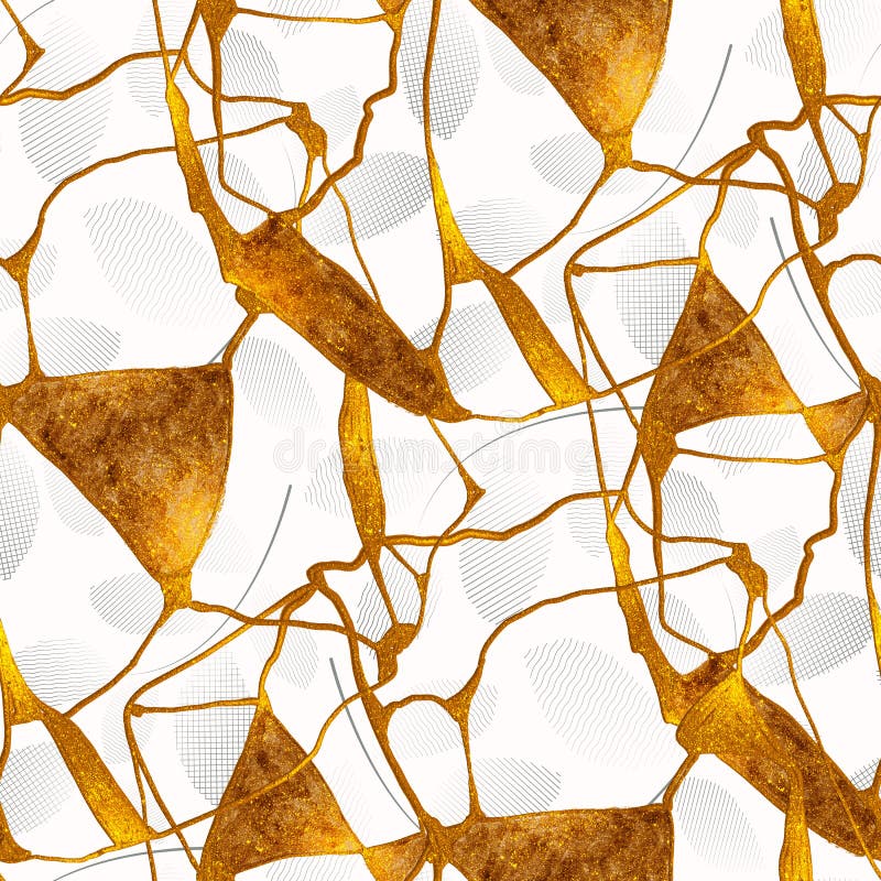 Kintsugi. Seamless pattern stock illustration. Illustration of backdrop ...