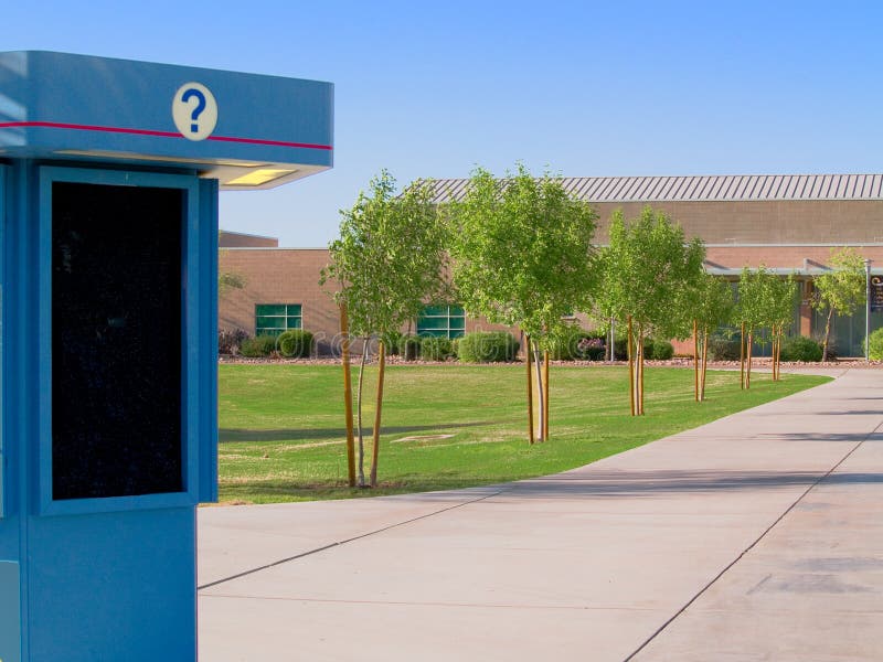 Kiosk on College Campus stock image. Image of stand, trees - 8715509