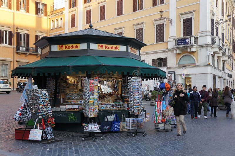 A kiosk in Rome editorial stock image. Image of magazines - 24267904