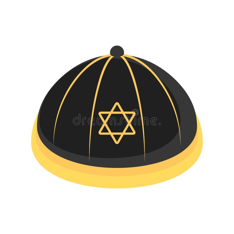 Kippah with Golden David Star Stock Vector - Illustration of jewish ...