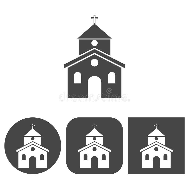 Kirchenvektorikone, Kirchensymbol Vektor Abbildung - Illustration von ...