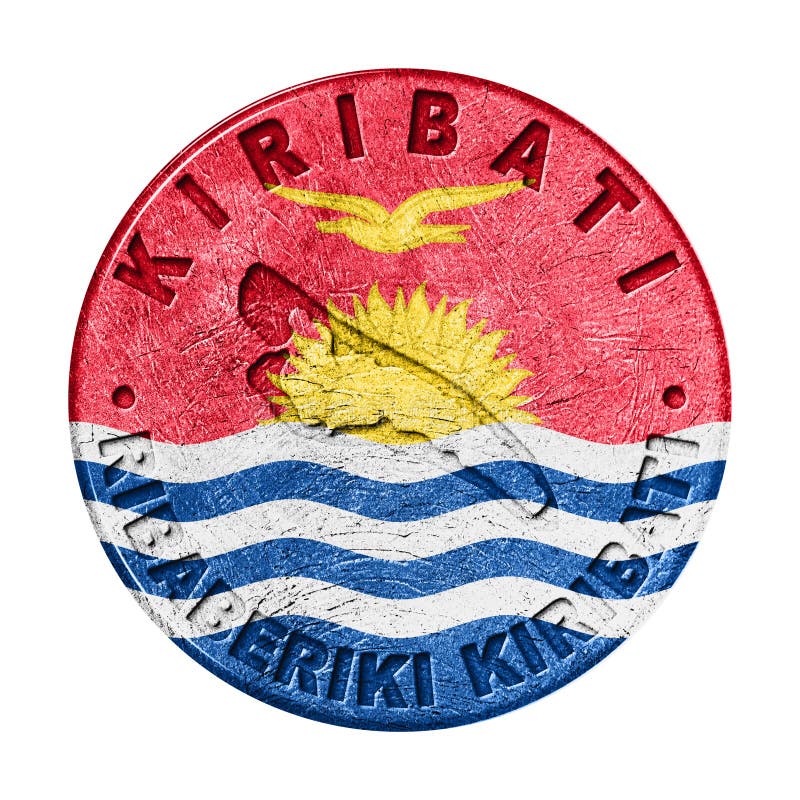 Kiribati Flag Button with Map Stock Photo - Image of islands, national ...
