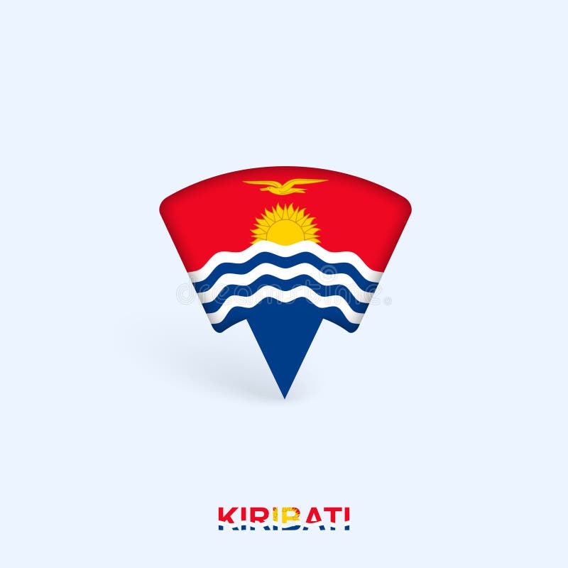Kiribati Flag Map Pointer Design with Shadow Stock Illustration ...