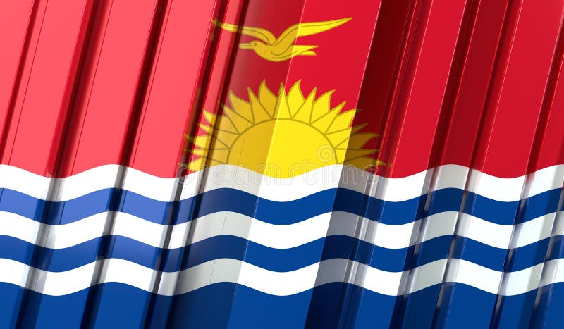Kiribati - Geometrical Flag with Stripes Stock Illustration ...
