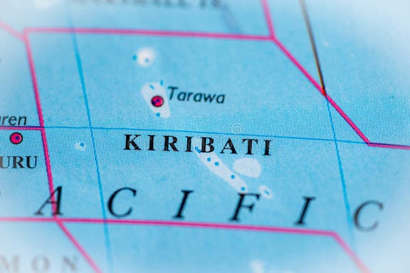 Kiribati Highlighted on a World Map Stock Photo - Image of cartography, atlas: 358783362