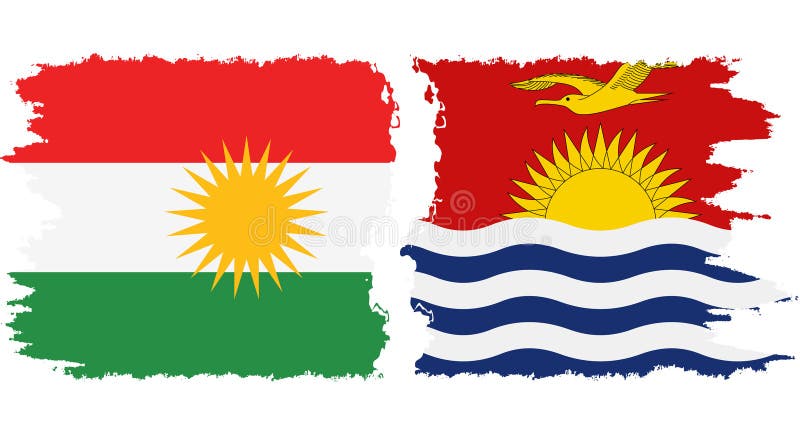 Kiribati and Kurdistan Grunge Flags Connection Vector Stock Vector ...