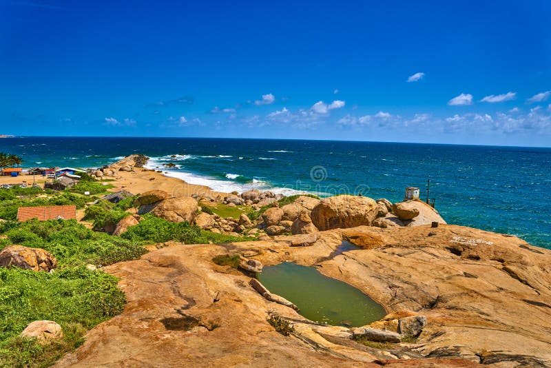 Kirinda Beach Sri Lanka Ceylon Stock Photo - Image of seaside, landmark ...