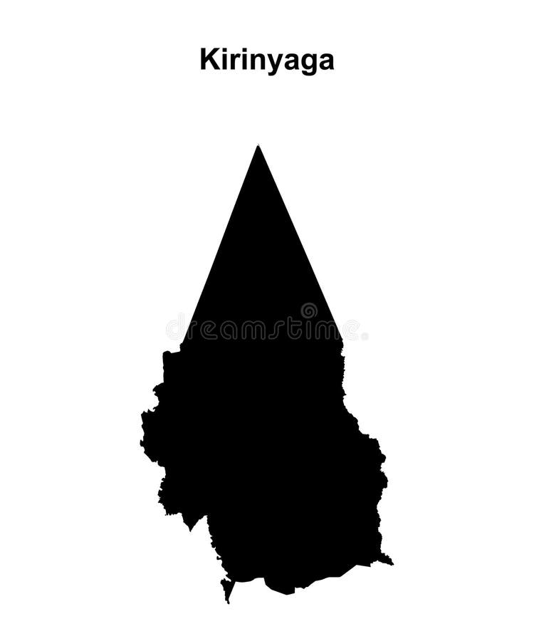 Kirinyaga outline map stock vector. Illustration of template - 360470430