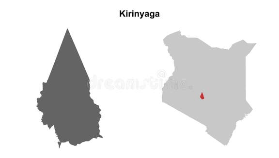 Kirinyaga outline map stock vector. Illustration of outline - 379006406