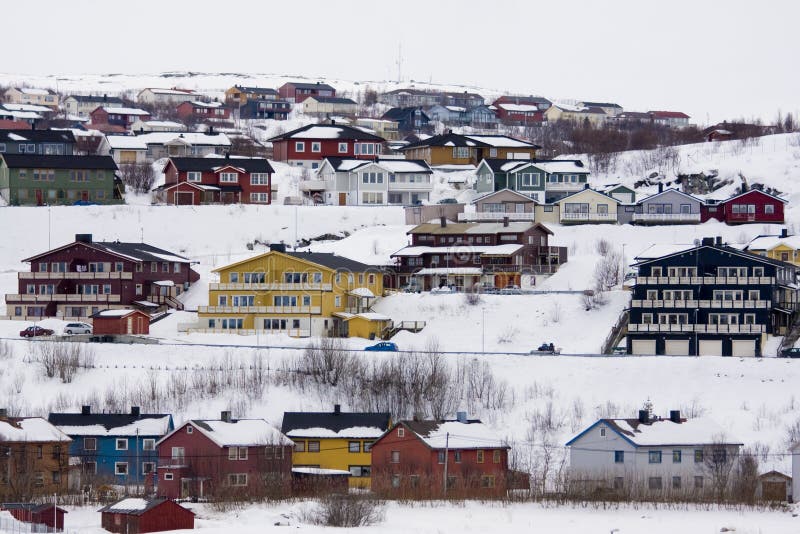 Kirkenes stock photo. Image of circle, wave, houses, colored - 5555356