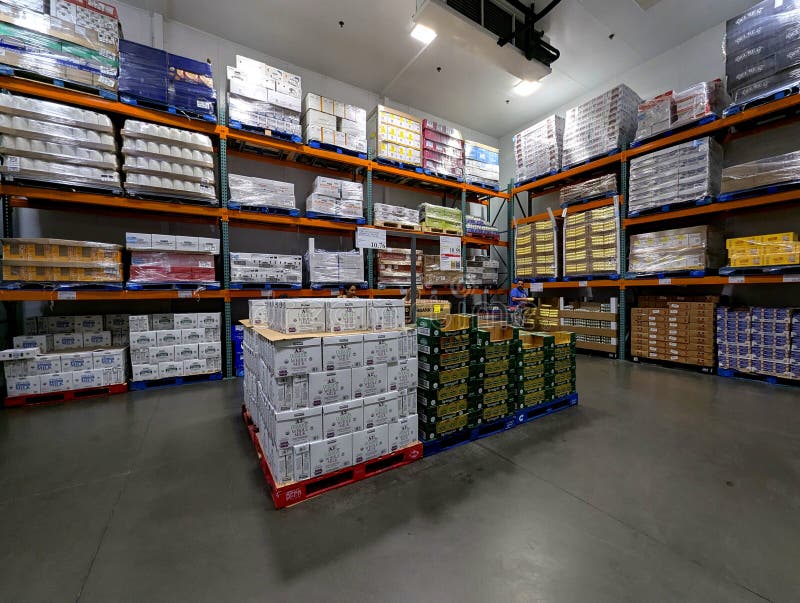 Kirkland Costco Warehouse Cooler Dairy Eggs Shelving Racks Editorial ...