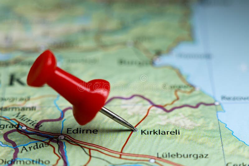 Kirklareli, Turkey Pin on Map Stock Image - Image of holiday, country ...