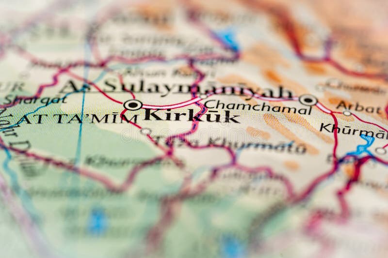 Kirkuk, Iraq Highlighted on a World Map Stock Photo - Image of travel ...
