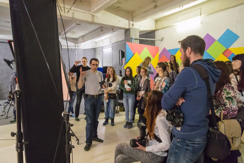 People during a Class in a Photo School in a Photo Studio Editorial ...