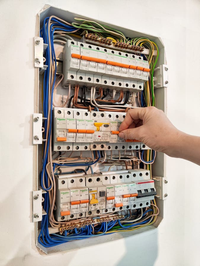 Kirov, Russia - March 29, 2025: Electrical Technician Working on a ...