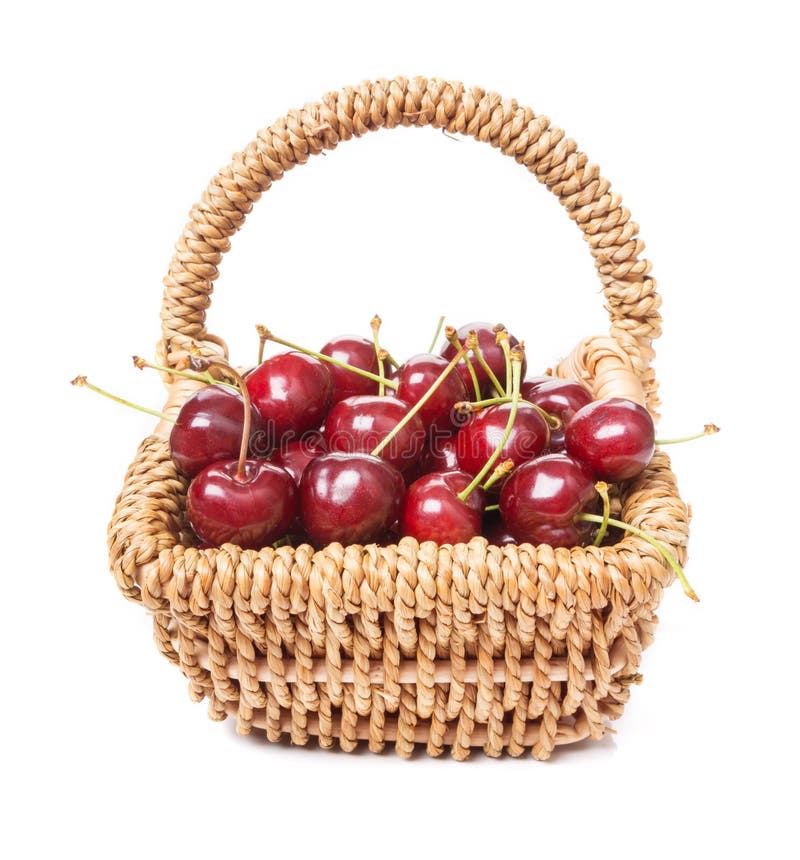 Kirschen im Korb stockfoto. Bild von korb, einkaufen - 55993442
