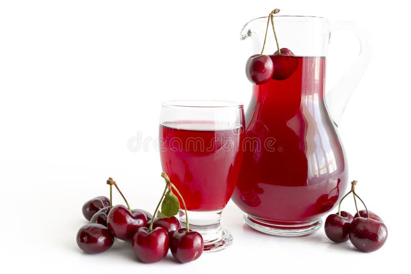 Kirschsaft und -beere stockfoto. Bild von fruchtig, karaffe - 33494328