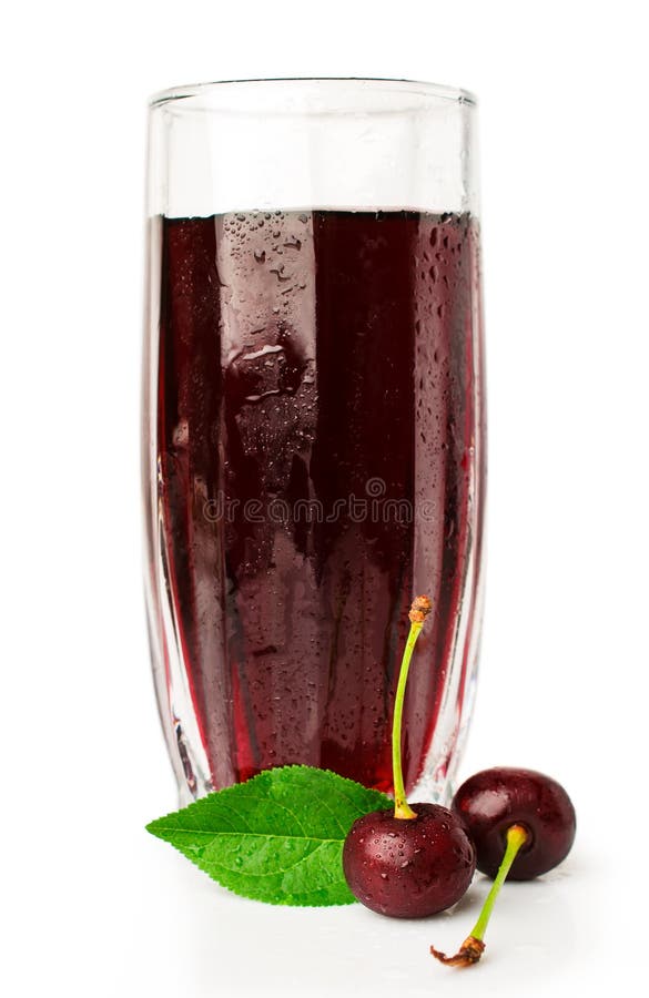 Kirschsaft Mit Frischen Kirschen Stockbild - Bild von teil, grün: 41942665