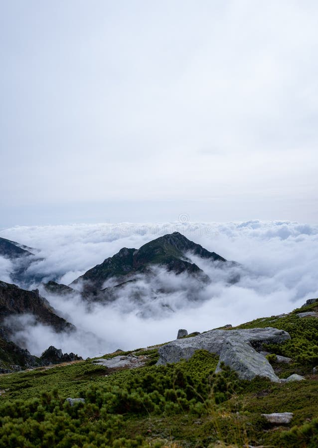 Kiso Mountain Range in Nagano Prefecture Stock Photo - Image of grass ...