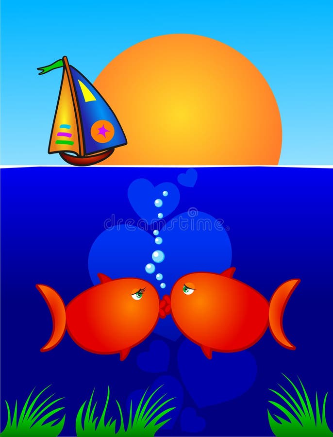 Cartoon Kissing Fish Stock Illustrations – 123 Cartoon Kissing Fish ...