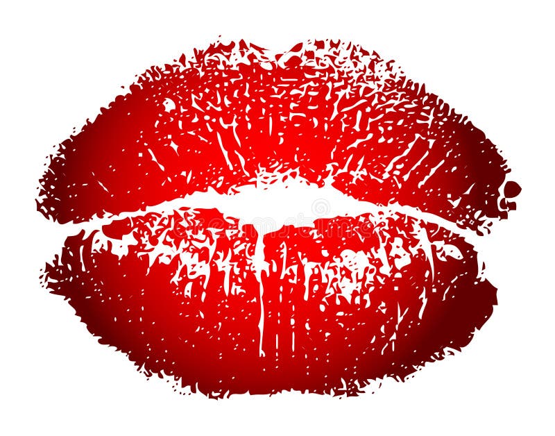 Kiss Print in the Shape of Heart Stock Vector - Illustration of ...