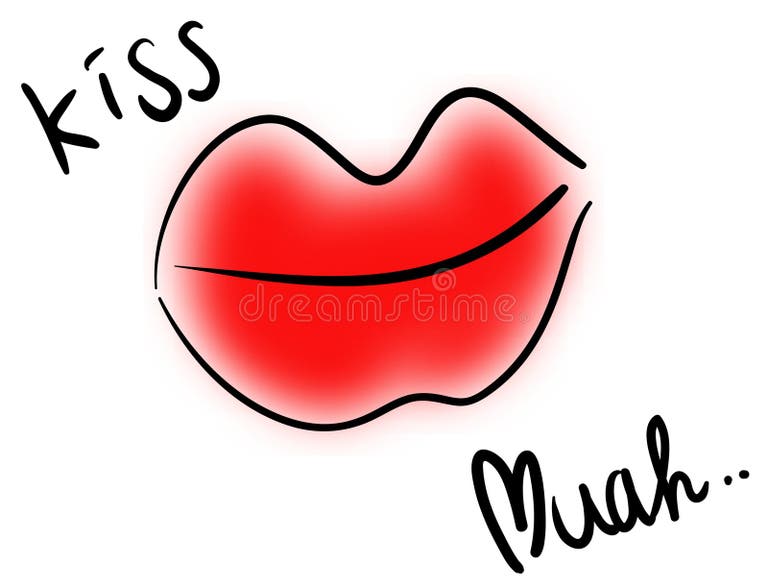 Kiss stock vector. Illustration of muah, lips, lipstick - 8980127
