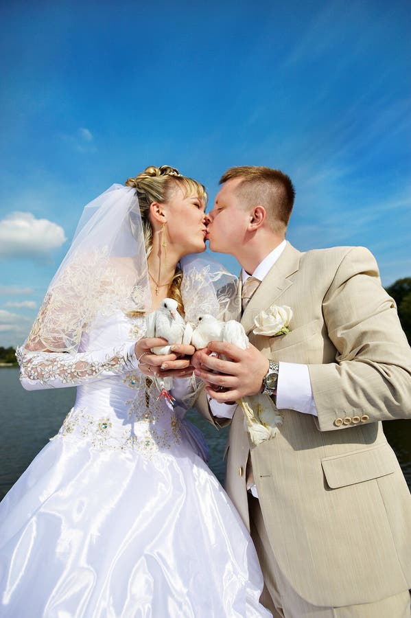 Kiss the bride and groom stock photo. Image of style - 13292550