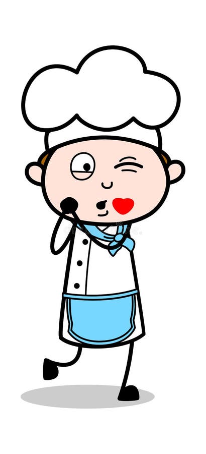 Kiss - Cartoon Waiter Male Chef Vector Illustration Stock Illustration ...
