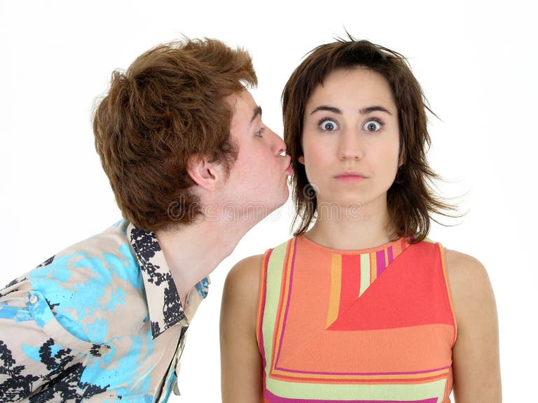 Kiss on the Cheek stock image. Image of kissing, feeling - 253065