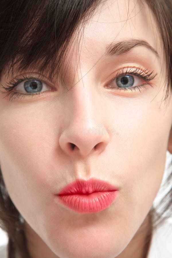 A kiss stock image. Image of eyes, happy, woman, macro - 31518971
