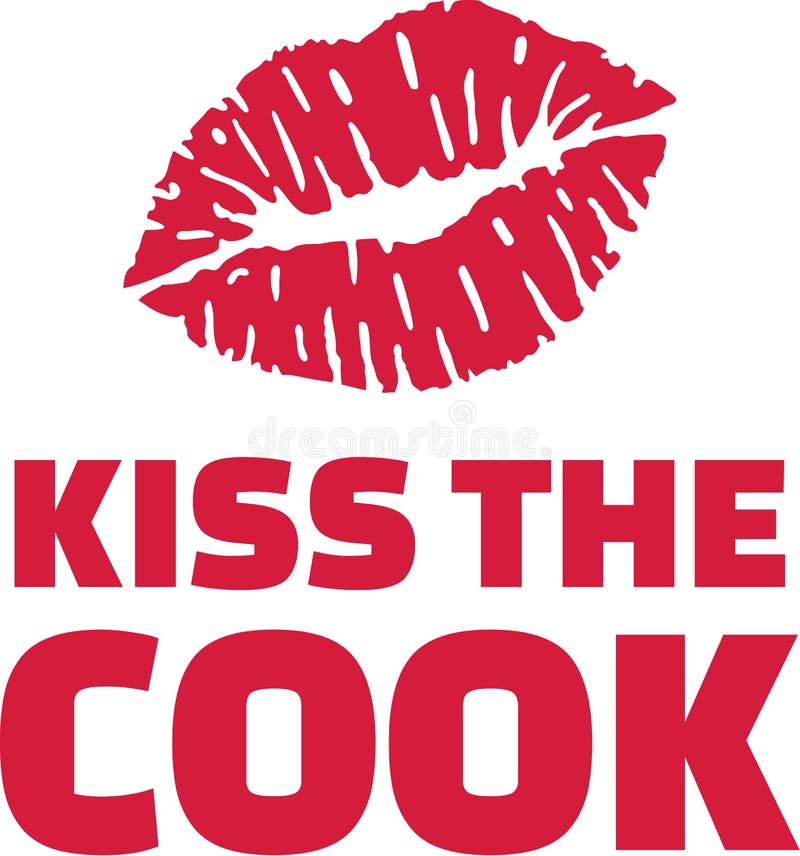 Kiss the Cook Cross Stitch Embroidery on Wood Hoop Stock Vector ...