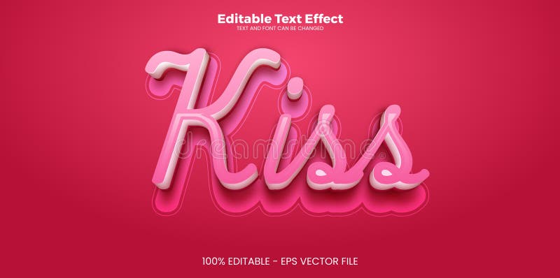 Kiss Editable Text Effect in Valentine Style Stock Vector ...