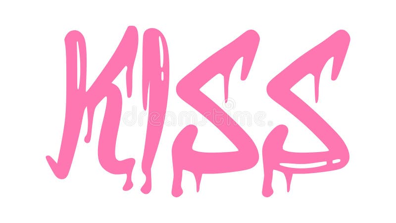 Kiss Lettering Street Graffiti Stock Vector - Illustration of text ...
