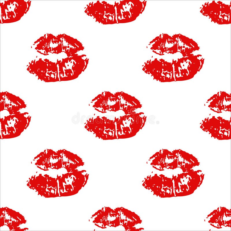 Vector Seamless Lip Pattern,texture,print. Kiss Illustration Stock ...