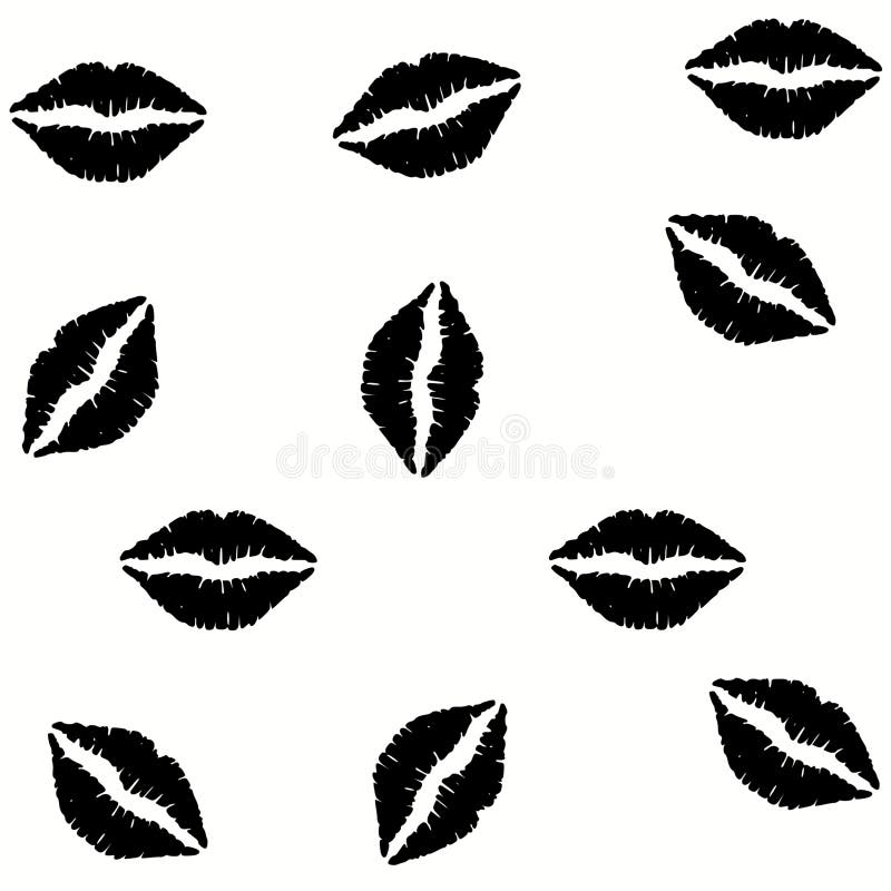 Kiss Marks on White Background Stock Illustration - Illustration of ...