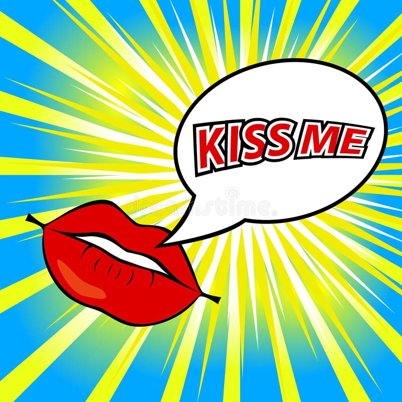 Kiss Me Comic Book Speech Bubble Stock Illustrations – 13 Kiss Me Comic ...
