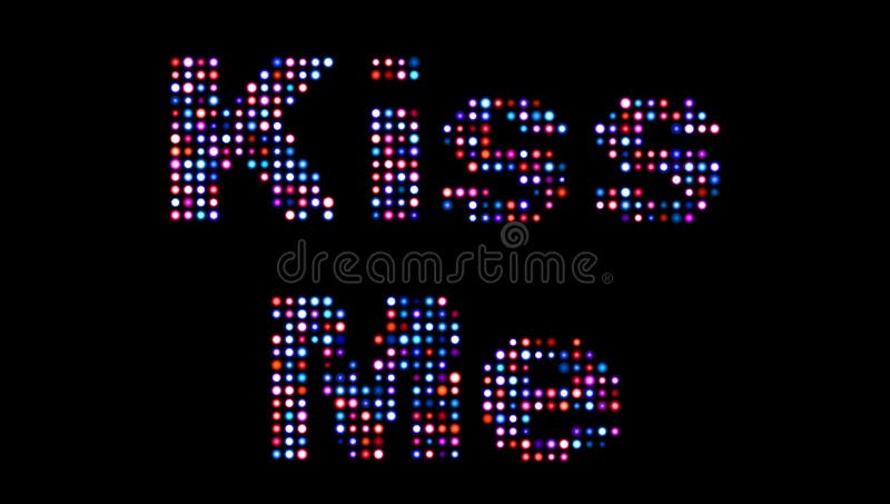 Kiss me led sign stock illustration. Illustration of romantic - 173016026