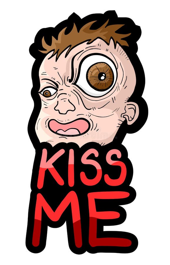 Funny kiss illustration stock vector. Illustration of expressive - 66637945