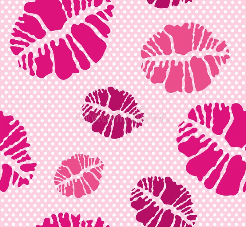Kiss Print and Heart Pattern Stock Vector - Illustration of paint ...