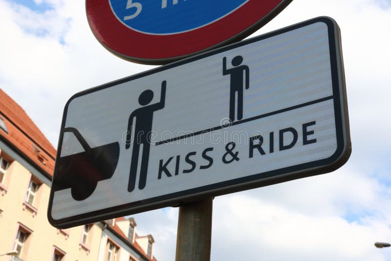 Kiss and Ride road sign stock photo. Image of blue, route - 25730958