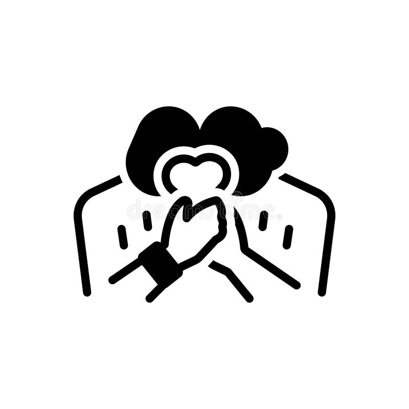 Black Solid Icon for Kiss Suitor, Kiss and Couple Stock Illustration ...