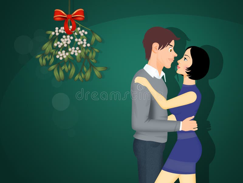 A Kiss Under the Street Light Stock Illustration - Illustration of ...