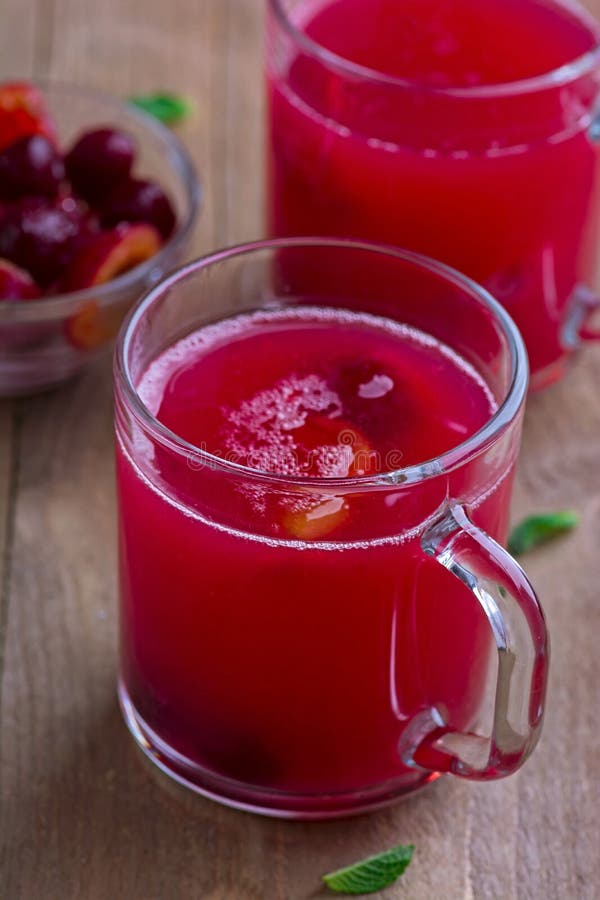 Cherry kissel (mousse) stock image. Image of cream, delicious - 3866049