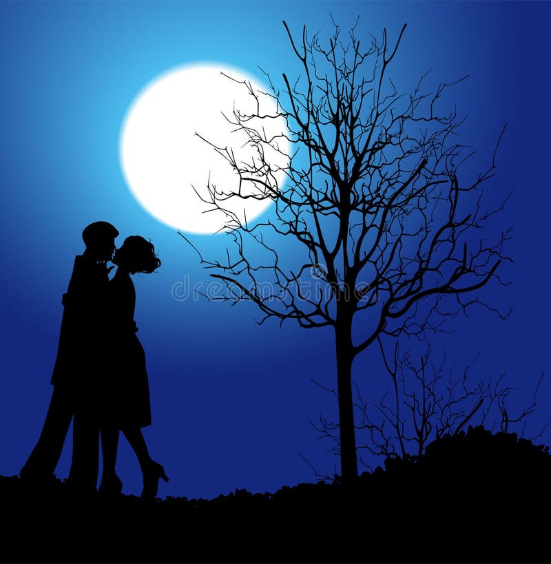 Moonlight Lovers Stock Illustrations – 2,215 Moonlight Lovers Stock ...