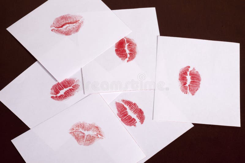 Kisses on paper stock photo. Image of valentine, romantic - 7537846