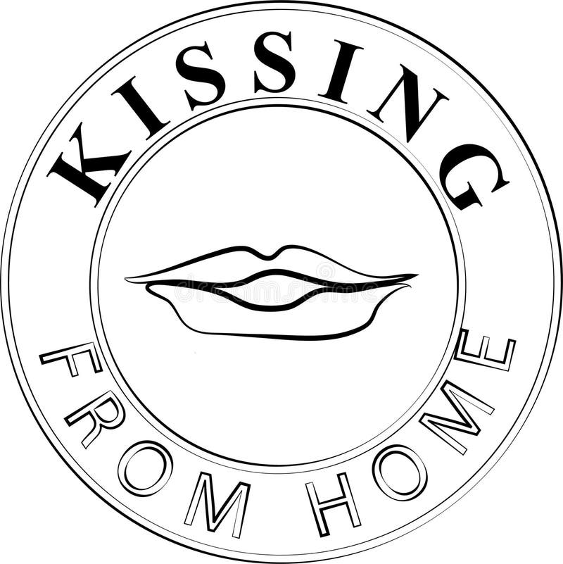 Kissing from Home Icon and Sign Stock Vector - Illustration of kissing ...